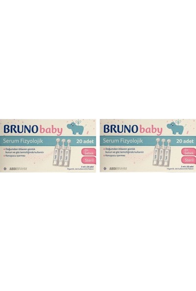 Abdi İbrahim Bruno Baby Serum Fizyolojik 5 ml x 20 Adet 2'li Abdi İbrahim Bruno Baby Serum Fizyolojik 5 ml x 20 Adet 2'li