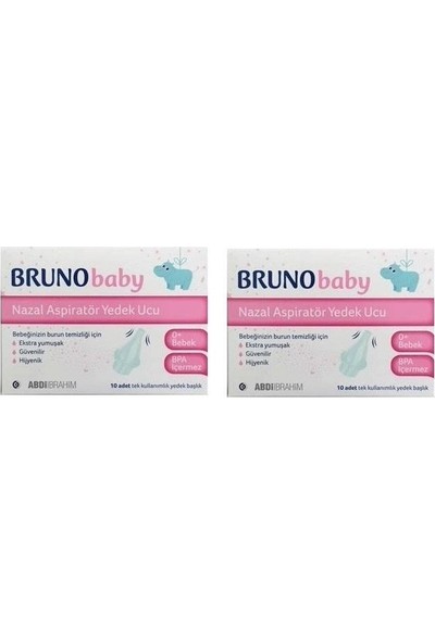 Abdi İbrahim Bruno Baby Burun Aspiratörü Yedek Ucu 10 Adet 2'li