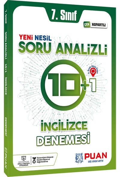 Puan Yayınları 7. Sınıf İngilizce Soru Analizli 10+1 Deneme