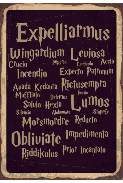 Marple's Harry Potter Spells Poster Marple's Harry Potter Spells Poster