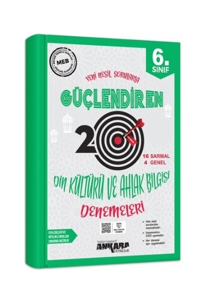 Ankara Yayıncılık 6.Sınıf Güçlendiren Din Kültürü ve Ahlak Bilgisi 20 Deneme Sınavı