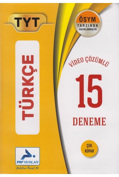 Paraf Yayınları ÖSYM Tarzı TYT Türkçe Video Çözümlü 15 Deneme Paraf Yayınları ÖSYM Tarzı TYT Türkçe Video Çözümlü 15 Deneme