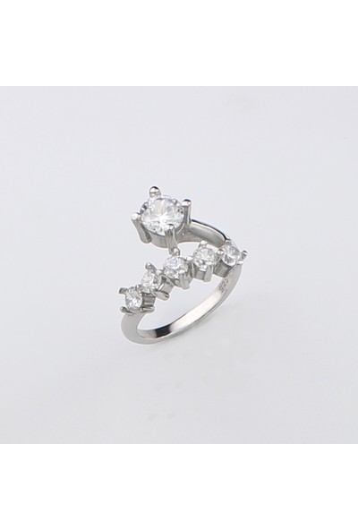 Hanzade Gümüş 925 Ayar Zirkon Taşlı Tek Taş Beş Taş Birleşik Yüzük Hanzade Gümüş 925 Ayar Zirkon Taşlı Tek Taş Beş Taş Birleşik Yüzük