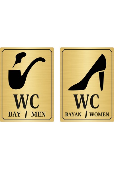 Özarslan DizaynWc Bay Bayan Yönlendirme Levhası 13 x 18 cm Yapışkanlı Altın Renk Özarslan DizaynWc Bay Bayan Yönlendirme Levhası 13 x 18 cm Yapışkanlı Altın Renk