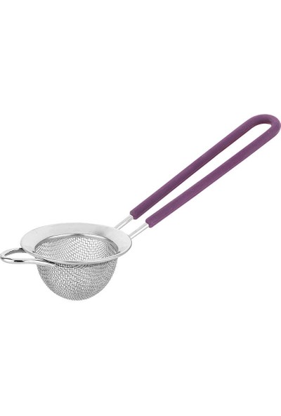 Tantitoni Vişne Silikon Saplı Paslanmaz Çelik Çay Süzgeci 6 cm