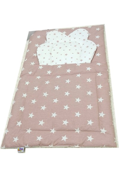 Bebek Atölyesi Pudra Yıldız Desenli Altaçma Minderi Bebek Atölyesi Pudra Yıldız Desenli Altaçma Minderi