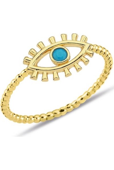 Lilarote Göz Kirpikli Firuzeli Yüzük