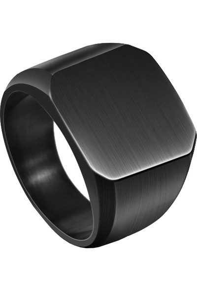 Chavin Mat Siyah Erkek Çelik Yüzük Dr98