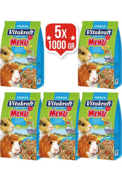 Vitakraft Menü Vital Premium Ginepig Yemi 1 kg x 5 Adet Vitakraft Menü Vital Premium Ginepig Yemi 1 kg x 5 Adet