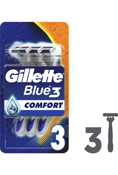 Gillette Blue3 Comfort Kullan At Tıraş Bıçağı 3'lü Poşet Gillette Blue3 Comfort Kullan At Tıraş Bıçağı 3'lü Poşet