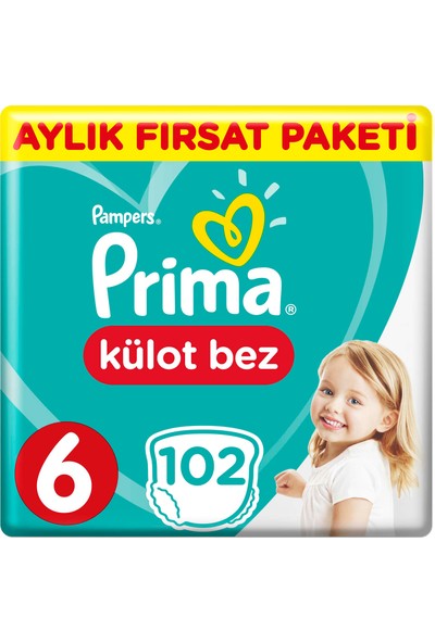 Prima Pants Külot Bebek Bezi 6 Beden Ekstra Large Aylık Fırsat Paketi 102 Adet Prima Pants Külot Bebek Bezi 6 Beden Ekstra Large Aylık Fırsat Paketi 102 Adet