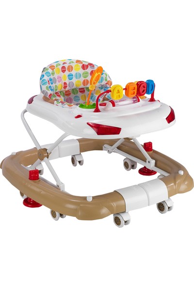 Babyhope 219 Desenli Salla Yürüteç Bej