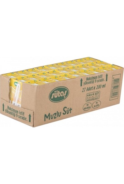 Sütaş Muzlu Süt 180 ml 27'li Sütaş Muzlu Süt 180 ml 27'li