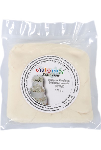 Velomy Şeker Hamuru Beyaz 200 gr Velomy Şeker Hamuru Beyaz 200 gr