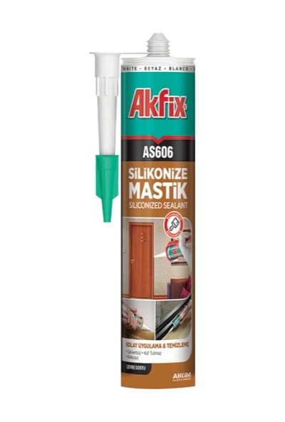 Akfix As606 Silikonize Mastik 280 ml 500 gr Beyaz Tekli Akfix As606 Silikonize Mastik 280 ml 500 gr Beyaz Tekli