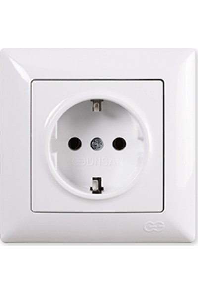 Günsan Visage Topraklı Priz, Beyaz