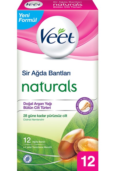 Veet Ağda Bandı Naturals Argan Yağı 12'li Veet Ağda Bandı Naturals Argan Yağı 12'li