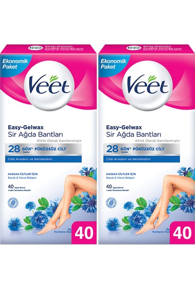 Veet Sir Ağda Bandı Bacak & Vücut Bölgesi Hassas Ciltler 40'lı X 2 Veet Sir Ağda Bandı Bacak & Vücut Bölgesi Hassas Ciltler 40'lı X 2