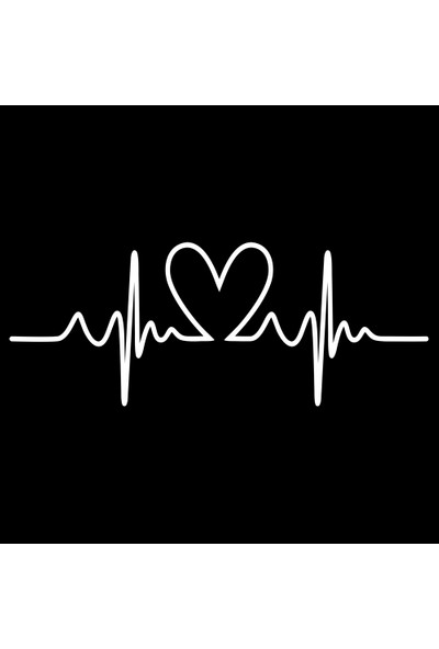 Oto Aksesuarcım Kalp Ritmi Ekg Oto Sticker Beyaz 23X9CM Oto Aksesuarcım Kalp Ritmi Ekg Oto Sticker Beyaz 23X9CM