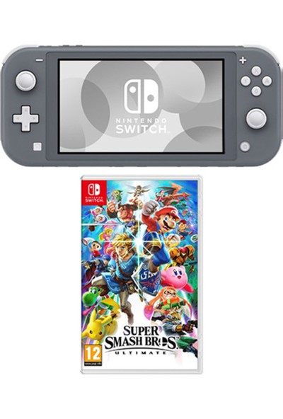Nintendo Switch Lite Konsol Gri + Super Smash Bros Ultimate Switch Oyun Nintendo Switch Lite Konsol Gri + Super Smash Bros Ultimate Switch Oyun