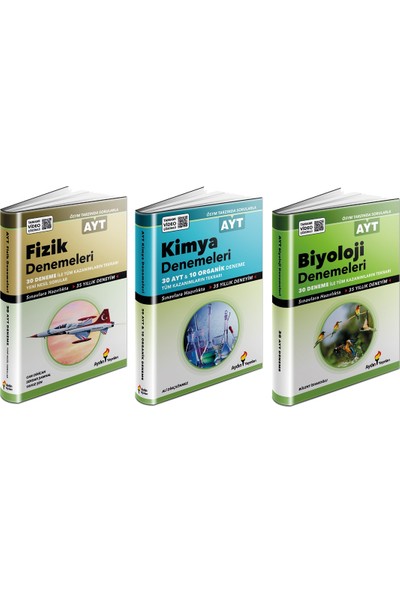 Aydın Yayınları AYT Fizik-Kimya - Biyoloji Branş Deneme Seti 3 Kitap Aydın Yayınları AYT Fizik-Kimya - Biyoloji Branş Deneme Seti 3 Kitap