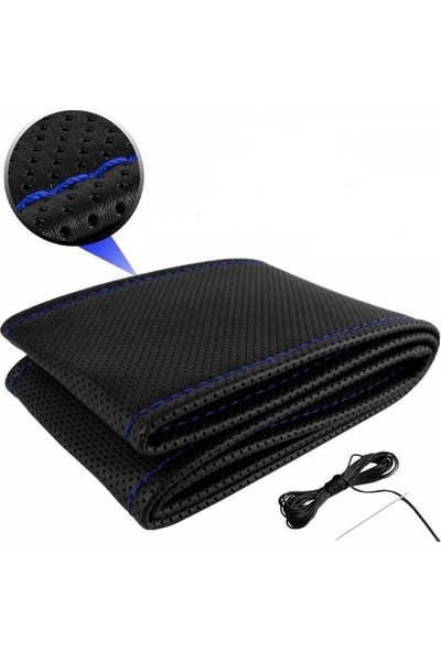 Otozum Peugeot 307 Dikme Direksiyon Kılıfı Delikli Mum İpli Siyah Mavi Dikişli Otozum Peugeot 307 Dikme Direksiyon Kılıfı Delikli Mum İpli Siyah Mavi Dikişli