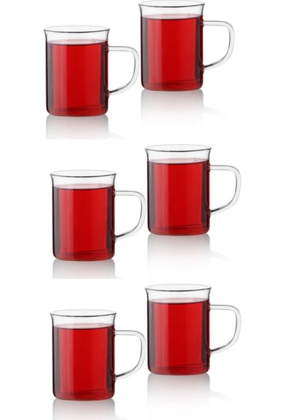 Balsa Lüx Ince Cam Ateşe Dayanıklı Kupa Bardak 6'lı (6 Adet)