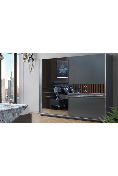 Cadde Yıldız Melrose Antrasit Sürgülü Gardrop Cadde Yıldız Melrose Antrasit Sürgülü Gardrop