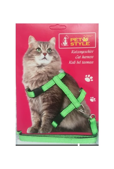Petstyle Kedi Göğüs Bel Tasması Yeşil Petstyle Kedi Göğüs Bel Tasması Yeşil