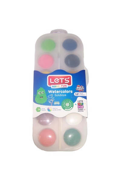 Lets Sulu Boya Fırçalı 12 Renk L-10414