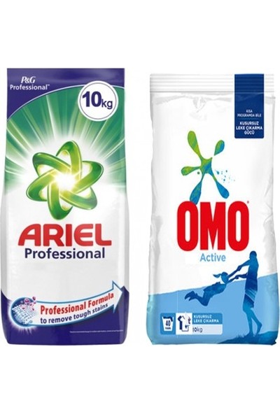 Omo Actıve 10 kg Toz Çamaşır Deterjanı + Ariel Professıonal 10 kg Toz Çamaşır Deterjanı Omo Actıve 10 kg Toz Çamaşır Deterjanı + Ariel Professıonal 10 kg Toz Çamaşır Deterjanı