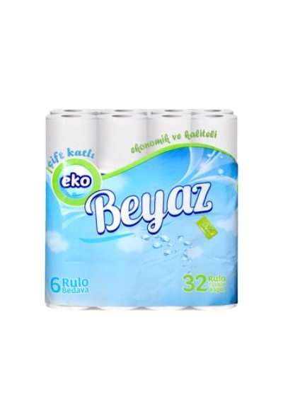 Beyaz Eko Tuvalet Kağıdı Çift Kat 32'li