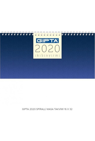 Gıpta 2020 16X33 Haftalık Beyaz Masa Takvimi 506-Pxk