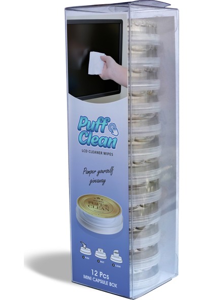 Pufai Puff Clean LCD Ekran Temizleme Mendili 12 Kapsül Pufai Puff Clean LCD Ekran Temizleme Mendili 12 Kapsül