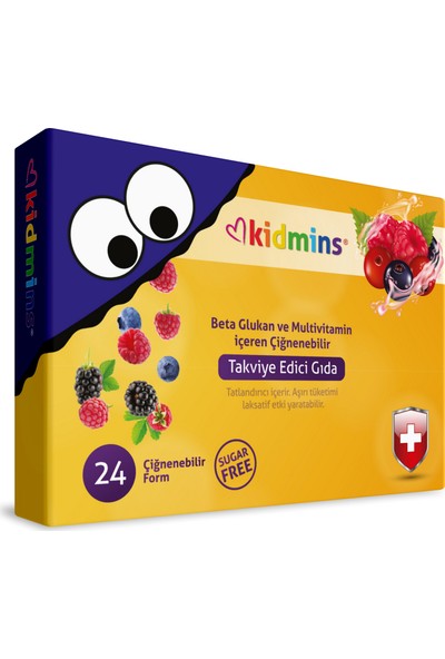 Mothersmart Kidmins Bağışıklık Sistemini Destekleyici Beta Glukan İçeren Çocuk Vitamini 24'lü Mothersmart Kidmins Bağışıklık Sistemini Destekleyici Beta Glukan İçeren Çocuk Vitamini 24'lü