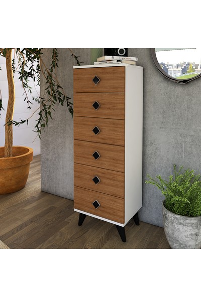 Tocco 1009 Ezgi 6 Çekmeceli Komidin - Şifonyer Meşe Tocco 1009 Ezgi 6 Çekmeceli Komidin - Şifonyer Meşe