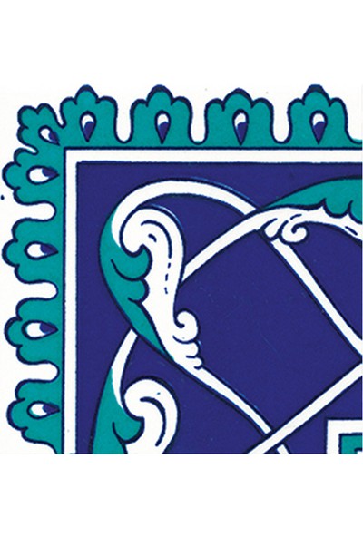 Armada Çini 10 x 10 cm Ksk-44 Klasik Rumi Desenli Çini Seramik Bordür Köşesi