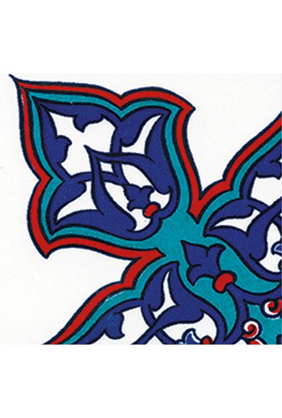 Armada Çini 10 x 10 cm Ksk-13 Osmanlı Taç Desenli Çini Seramik Bordür Köşesi