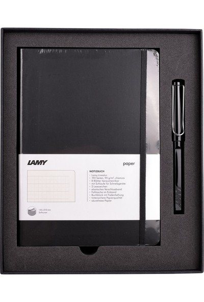 Lamy Yumuşak Kapak A5 Defter ve Roller Kalem Seti - Siyah Lamy Yumuşak Kapak A5 Defter ve Roller Kalem Seti - Siyah