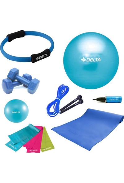 Delta 4 MM Minderli PTS Turkuaz Full Pilates Seti ( 55 cm - 20 cm )
