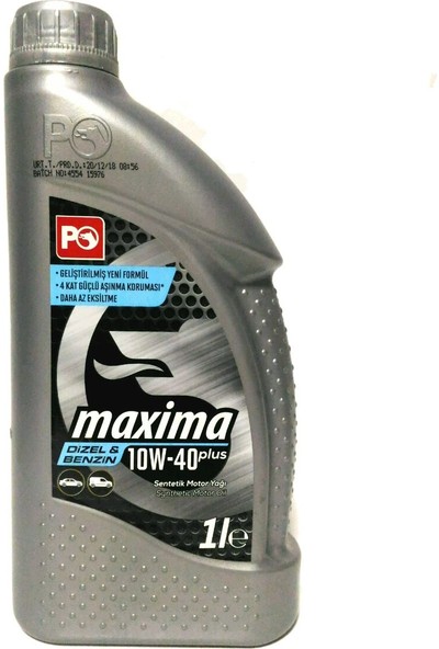 Petrol Ofisi Maxima 10W-40 1 Litre Motor Yağı ( Üretim Yılı :2021 ) Petrol Ofisi Maxima 10W-40 1 Litre Motor Yağı ( Üretim Yılı :2021 )