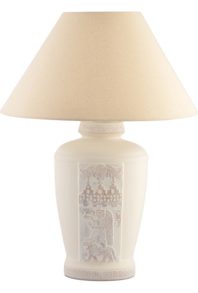 Yalılı Seramik Urart Küçük Seramik Krem Abajur Yalılı Seramik Urart Küçük Seramik Krem Abajur