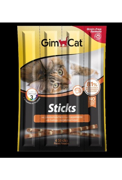 Gimcat Kedi Ödül Çubuğu Sticks Deniz Taraklı 20Gr Gimcat Kedi Ödül Çubuğu Sticks Deniz Taraklı 20Gr