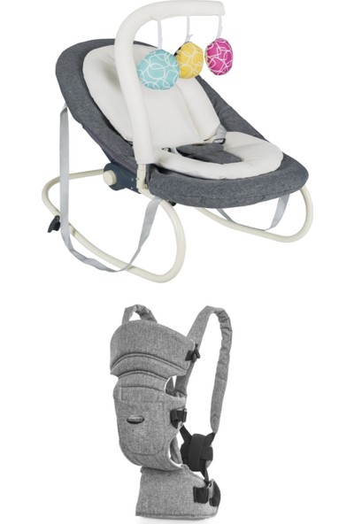 Tommybaby Elite Lüx 2'li Set-Ana Kucağı ve Kanguru Füme