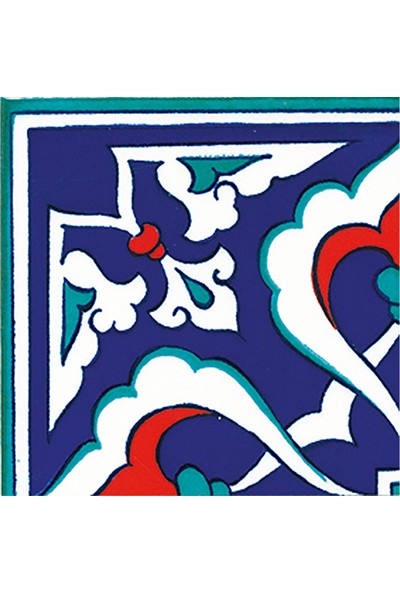 Armada Çini 10 x 10 cm Ksk-41 Kütahya Iznik Rumi Desenli Çini Bordür Köşesi Armada Çini 10 x 10 cm Ksk-41 Kütahya Iznik Rumi Desenli Çini Bordür Köşesi