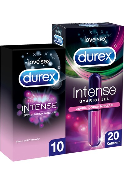 Durex Intense Prezervatif 10'lu + Durex Intense Jel 10 ml Durex Intense Prezervatif 10'lu + Durex Intense Jel 10 ml
