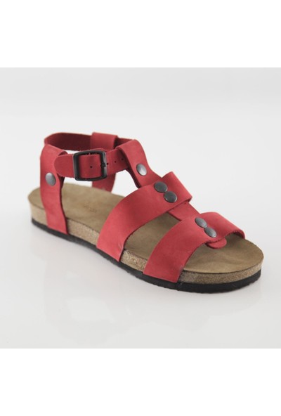 ART'iz Assos Deri Kırmızı Slim Sandalet 38