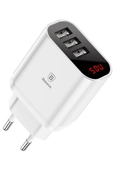 Baseus 3'lü 3.4A Akıllı Dijital Ekranlı Hızlı Şarj Aleti CCAL-BH02 Baseus 3'lü 3.4A Akıllı Dijital Ekranlı Hızlı Şarj Aleti CCAL-BH02