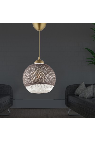 Balle Sarkıt Top Avize Beyaz Kahve DL190 Balle Sarkıt Top Avize Beyaz Kahve DL190