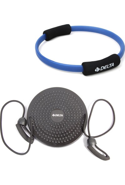 Delta Pilates Çemberi Egzersiz Lastikli Twister Egzersiz Seti